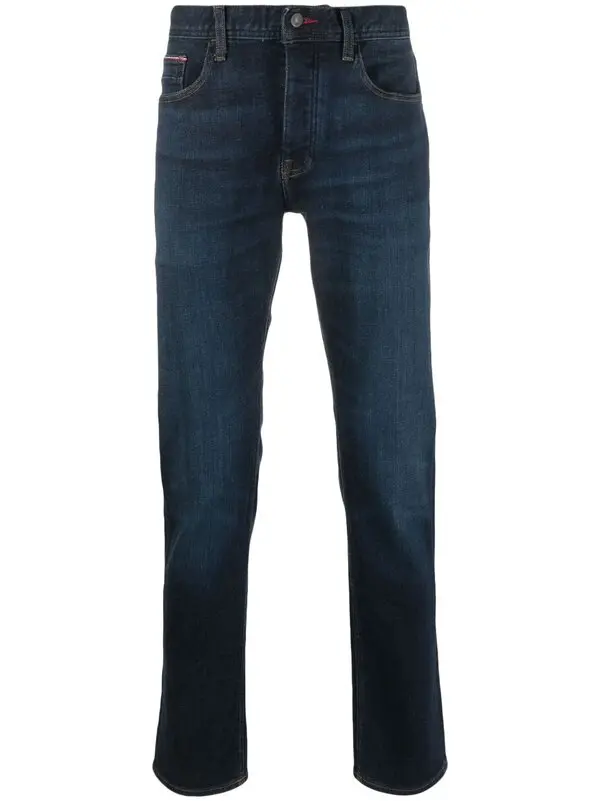 Tommy Hilfiger Denton Mid-rise Straight-leg Trousers - Blue