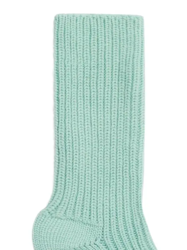 Alanui Ribbed-knit Cashmere Socks