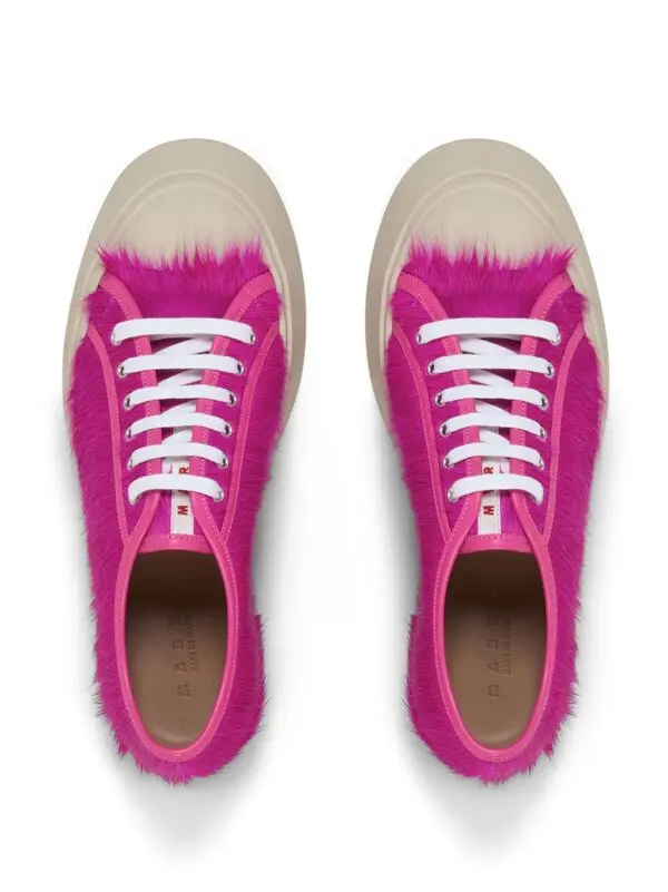 Marni Pablo Calf-hair Lace-up Sneakers - Pink