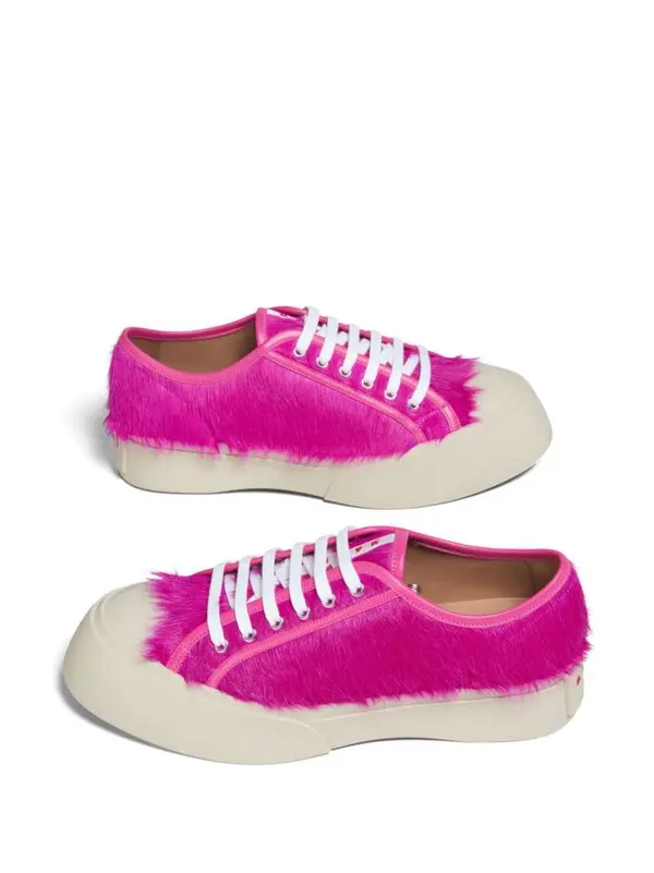 Marni Pablo Calf-hair Lace-up Sneakers - Pink