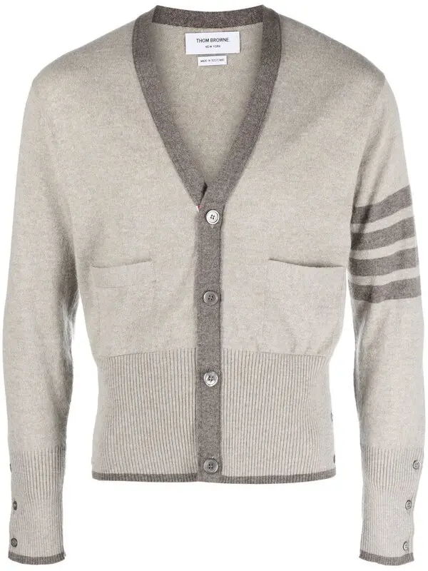 Thom Browne 4-bar Cashmere Cardigan - Grey
