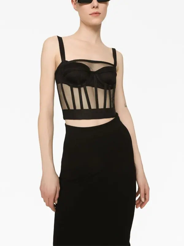 Dolce & Gabbana Boned-bodice Cropped Tank Top