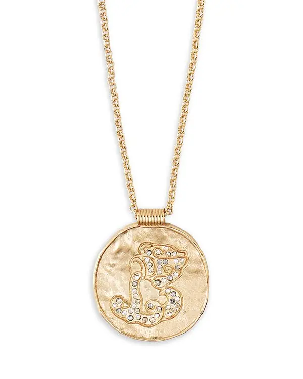 Maje Rhinestone Zodiac Pendant Necklace - Aquarius