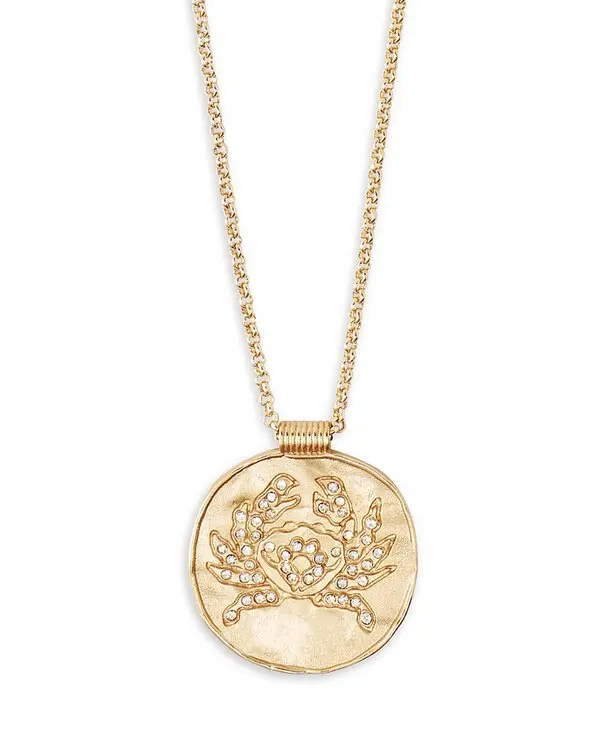 Maje Rhinestone Zodiac Pendant Necklace - Cancer