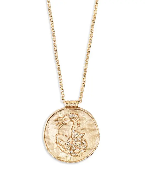 Maje Rhinestone Zodiac Pendant Necklace - Capricorn