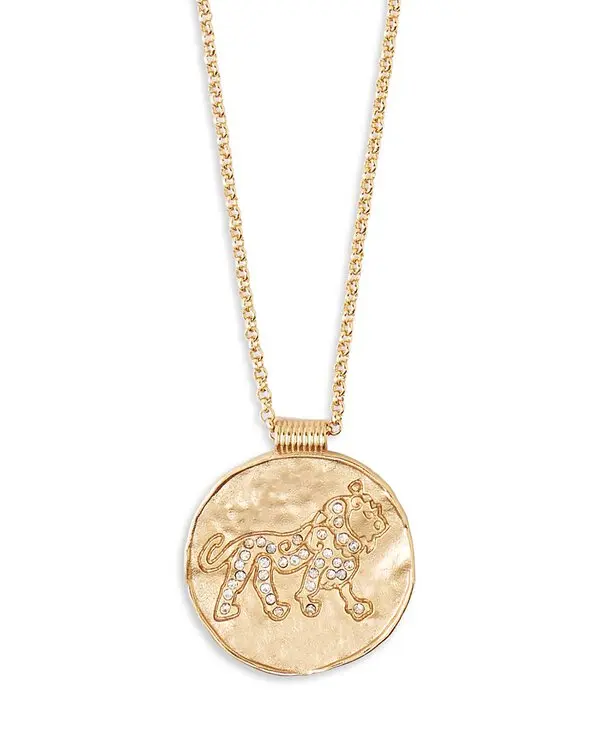 Maje Rhinestone Zodiac Pendant Necklace - Leo