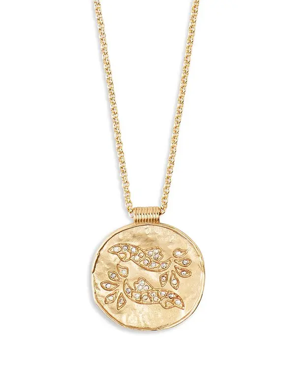 Maje Rhinestone Zodiac Pendant Necklace - Pisces