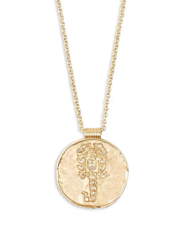 Maje Rhinestone Zodiac Pendant Necklace - Scorpio