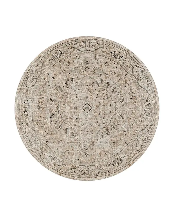 Livabliss Brunswick Bwk-2312 Round Area Rug, 5'3 X 5'3 - Beige