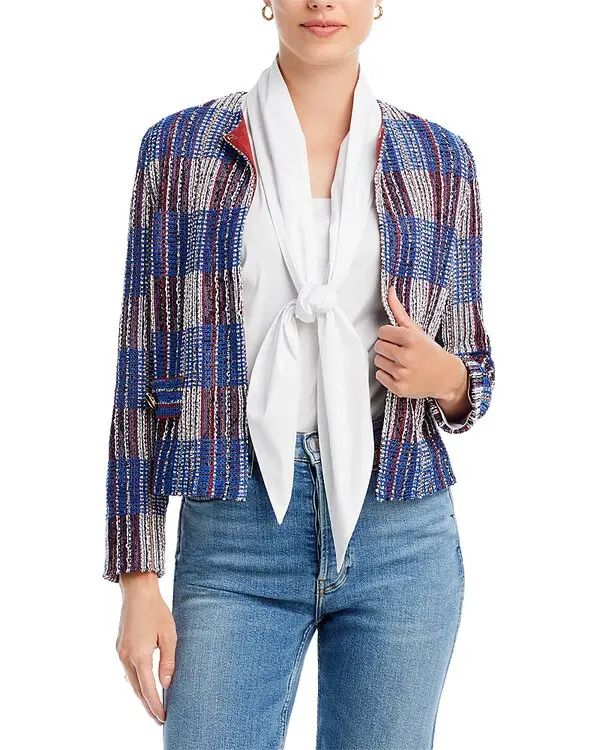 Misook Printed Tweed Jacket