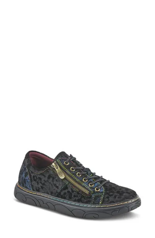 SPRING STEP SHOES Danli Cheetah Print Sneakers - Navy Multi