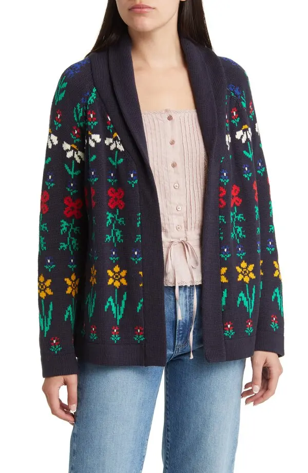 The Great. The Garden Lodge Shawl Collar Open Sweater