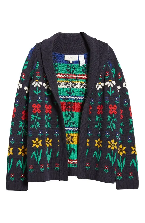 The Great. The Garden Lodge Shawl Collar Open Sweater