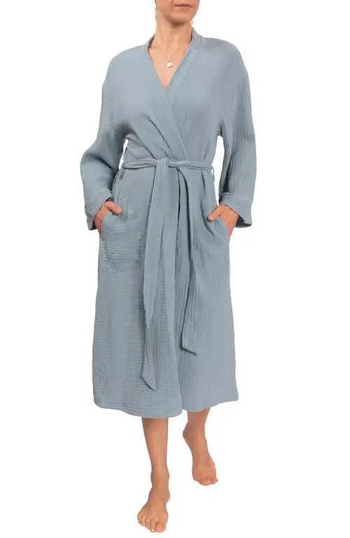 EVERYDAY RITUAL Nora Cotton Gauze Robe - Desert Blue