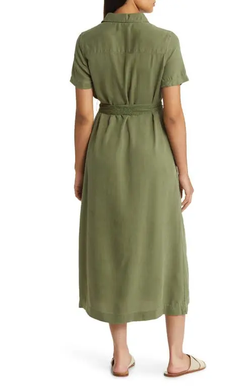 Caslon Utility Tie Waist Shirt Dress
