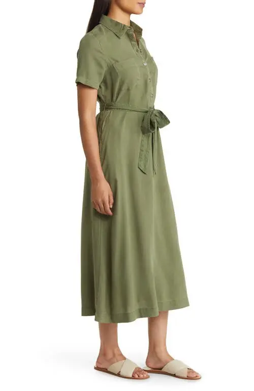 Caslon Utility Tie Waist Shirt Dress