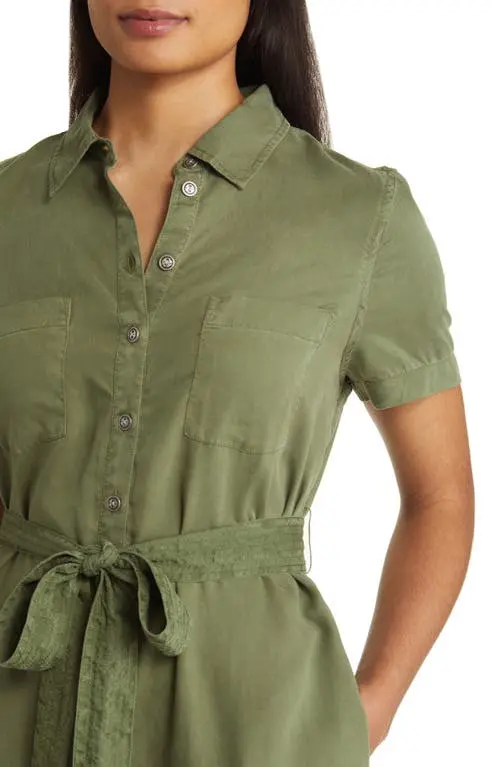 Caslon Utility Tie Waist Shirt Dress