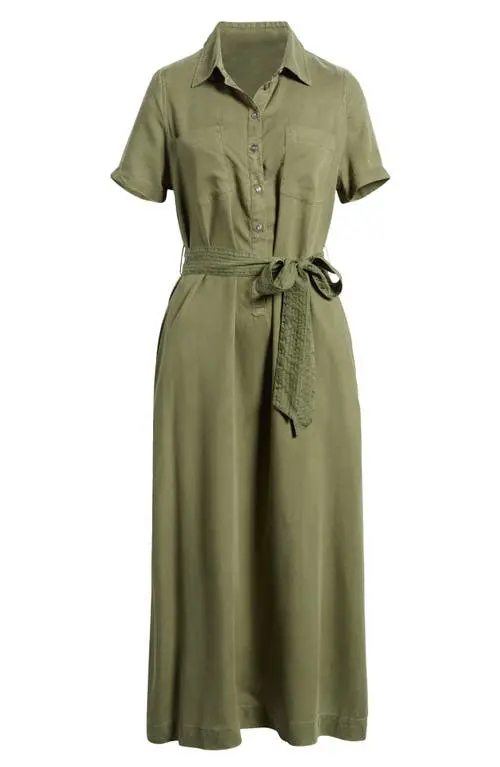 Caslon Utility Tie Waist Shirt Dress