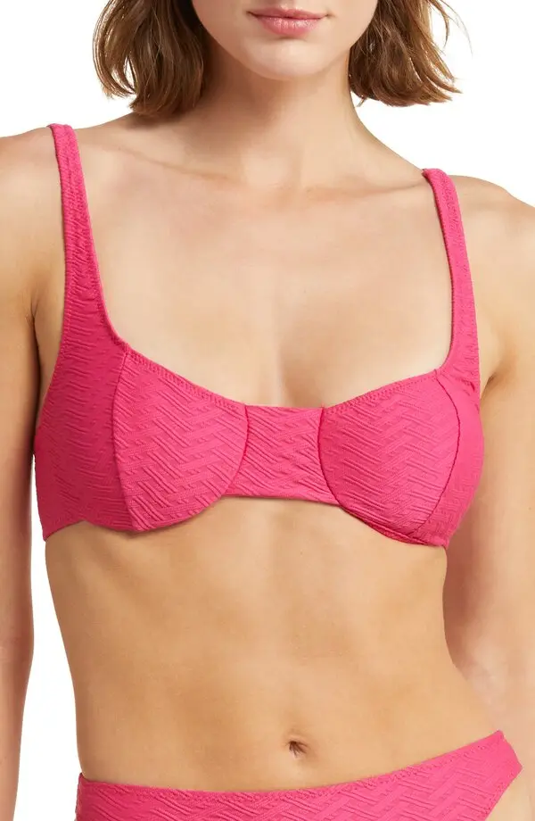 YELLOW THE LABEL Knox Textured Underwire Bikini Top