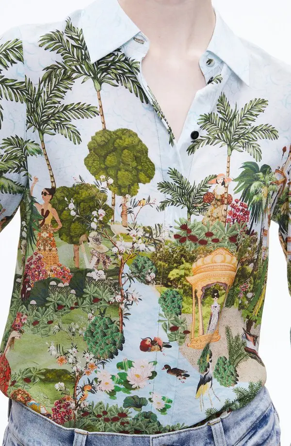 Alice + Olivia Willa Print Silk Blouse