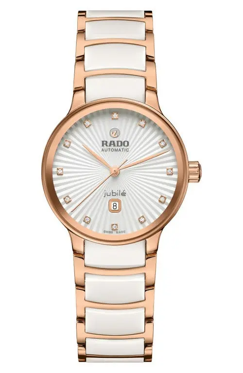 RADO Centrix Automatic Diamond Bracelet Watch - White