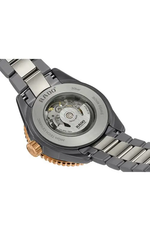 RADO Captain Cook High Tech Ceramic Skeleton Bracelet Watch - Grey