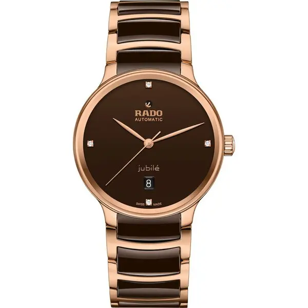 RADO Centrix Diamond Ceramic Bracelet Watch - Brown
