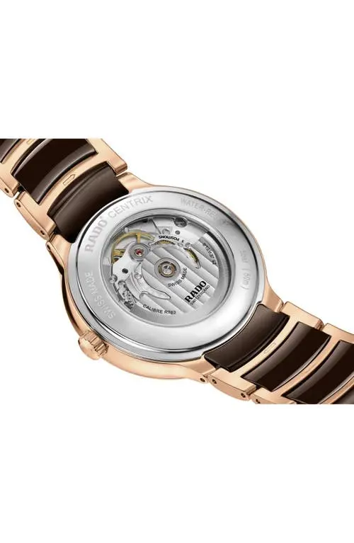 RADO Centrix Diamond Ceramic Bracelet Watch - Brown