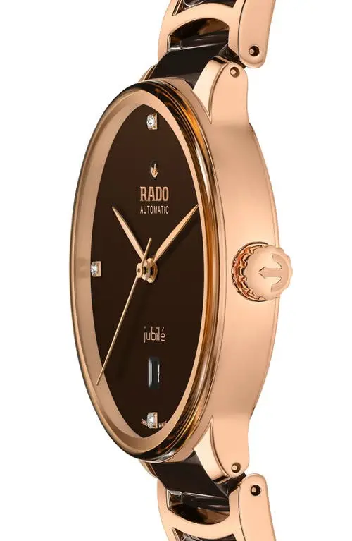 RADO Centrix Diamond Ceramic Bracelet Watch - Brown