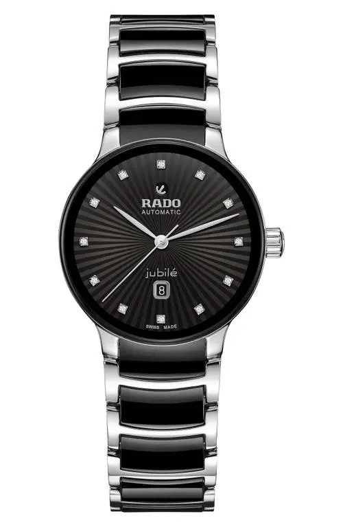 RADO Centrix Diamond Ceramic Bracelet Watch - Black