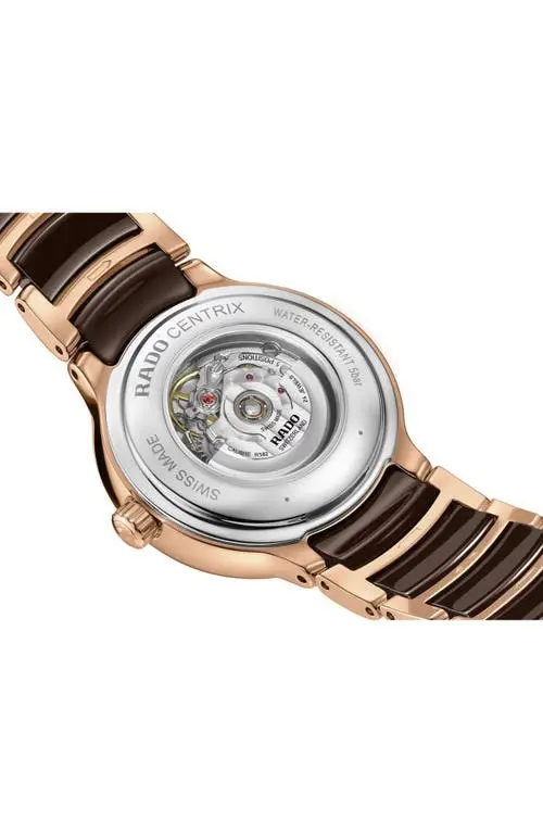 RADO Centrix Automatic Diamond Bracelet Watch - Brown