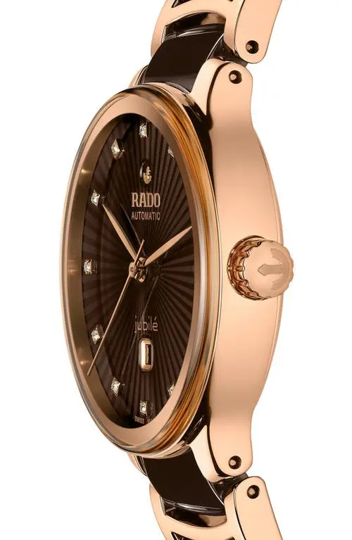 RADO Centrix Automatic Diamond Bracelet Watch - Brown