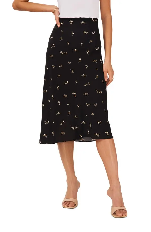 Halogen Floral Pull-on Midi Skirt
