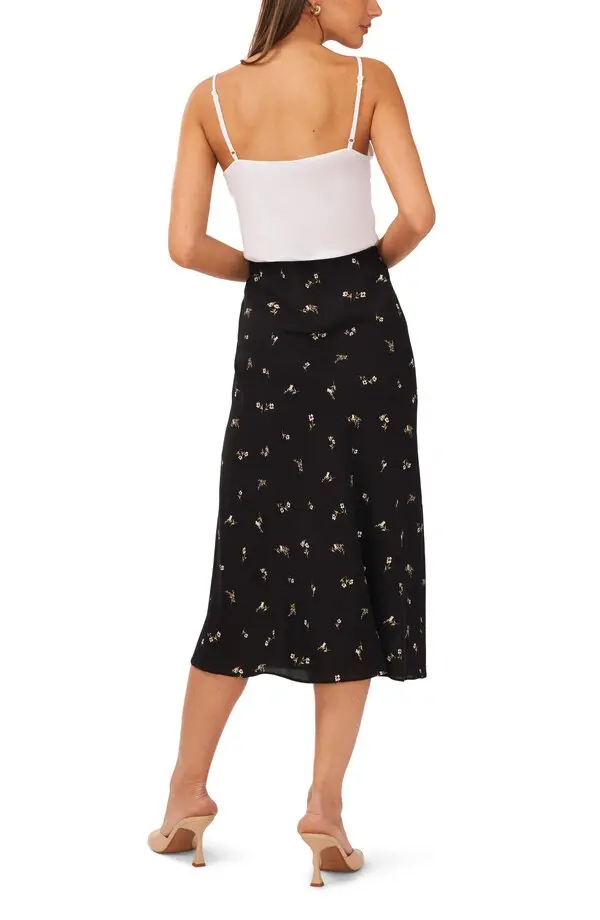 Halogen Floral Pull-on Midi Skirt