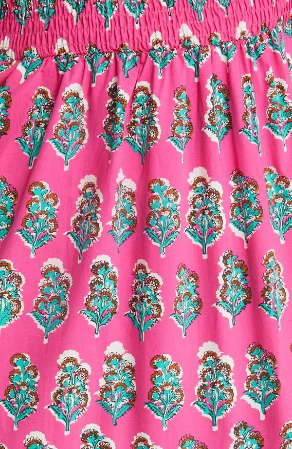 Boden Floral Puff Sleeve Tiered Maxi Dress