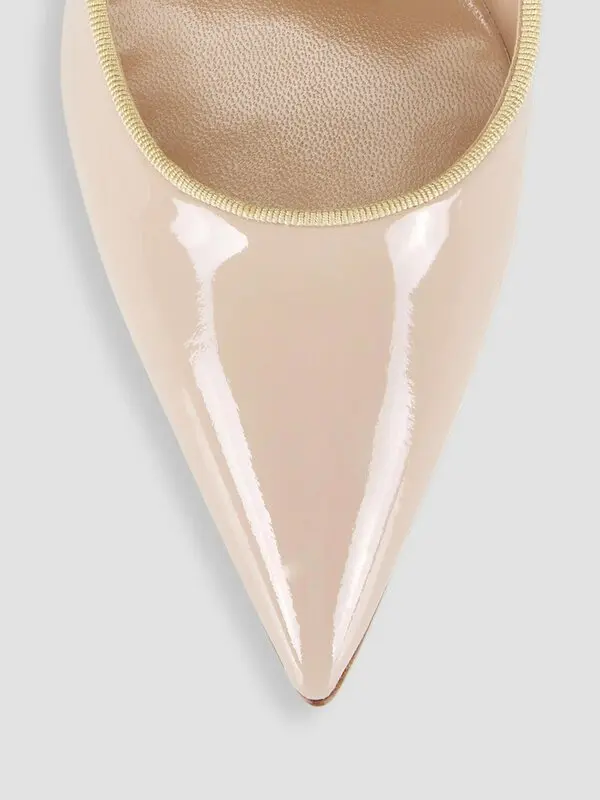 Manolo Blahnik Campari 90mm Patent Leather Mary Jane Pumps - Beige