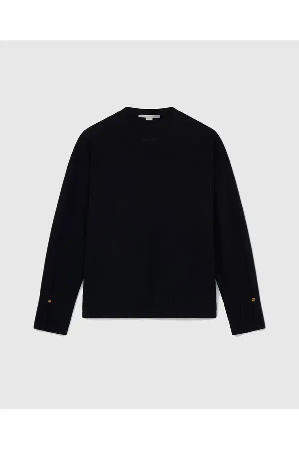Stella McCartney Iconics Split Cuff Jumper - Black