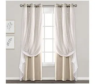 LUSH DECOR Star Sheer Blackout Panels 38x95 Set Lush De Cor - One-color