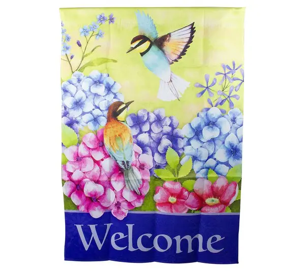 NORTHLIGHT Welcome Floral Hummingbird House Fla 28' X 40 - One-color
