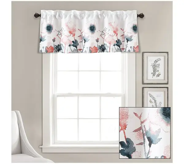 LUSH DECOR Zuri Flora Light Filtering Valance Single Lu Sh Decor - One-color
