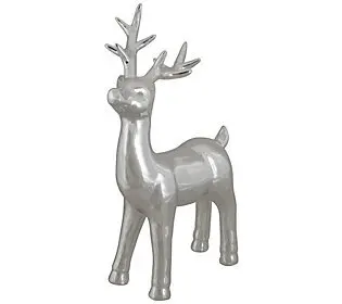 NORTHLIGHT 14' Metallic Silver Standing Reindee Decor