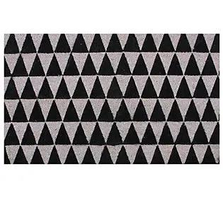 NORTHLIGHT Black & Gray 3d Triangle Print 17' X 29' Doormat - One-color