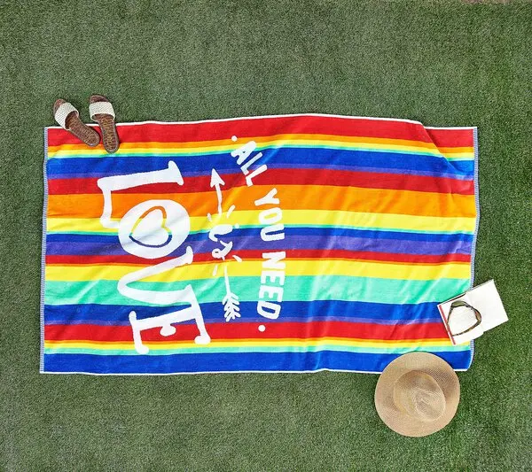 HOME REFLECTIONS As Is Oversized Rainbow Beach Towel - One-color