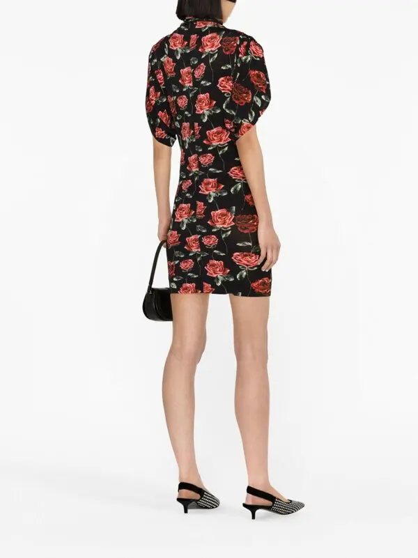 Magda Butrym Floral-print Mock-neck Minidress