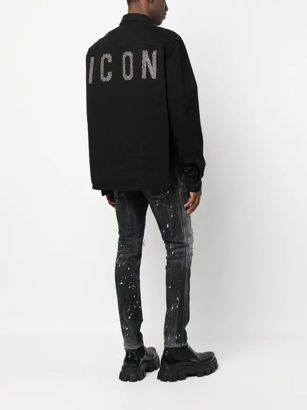 Dsquared2 Icon Crystal-embellished Denim Shirt