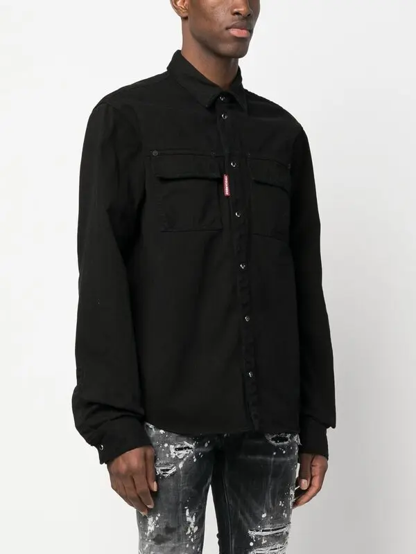 Dsquared2 Icon Crystal-embellished Denim Shirt