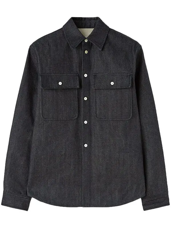 JIL SANDER Spread-collar Denim Shirt - Blue