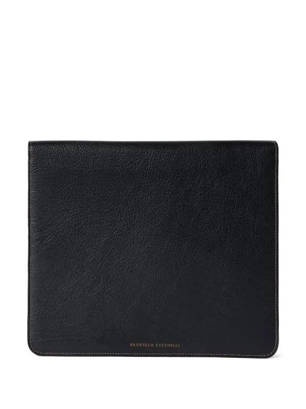 Brunello Cucinelli Leather Laptop Bag - Black