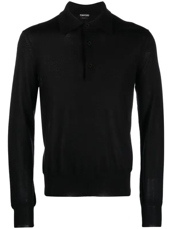 TOM FORD Long-sleeve Knitted Polo Shirt