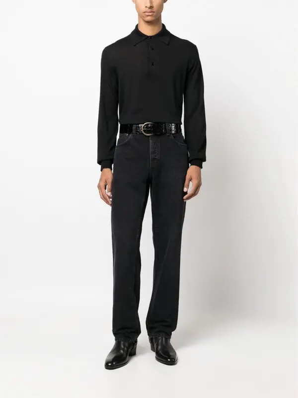 TOM FORD Long-sleeve Knitted Polo Shirt